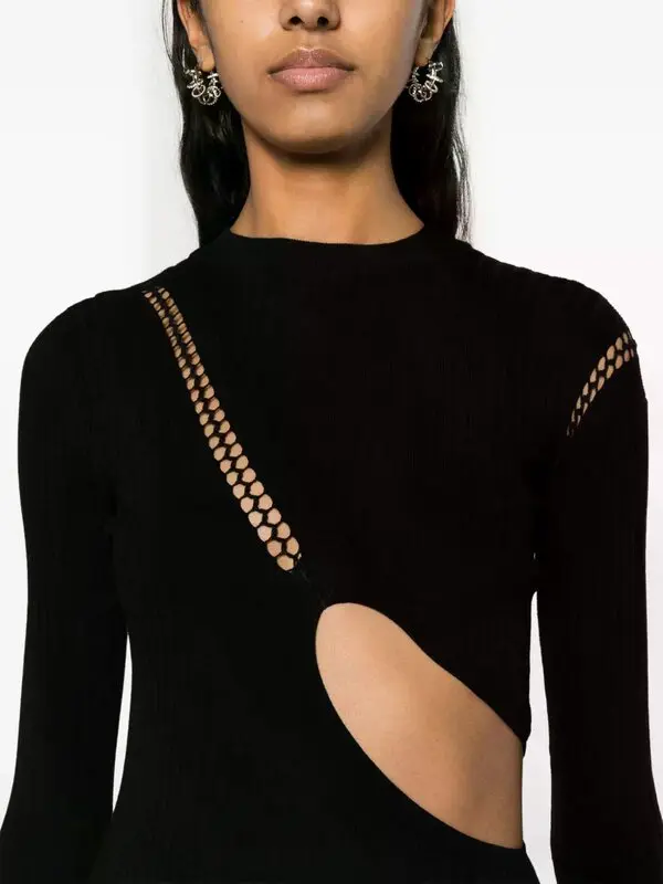 Attico Cut-out Ribbed Knit Mini Dress