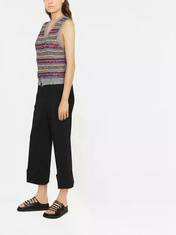Dsquared2 Cropped Flare Trousers In Virgin Wool Blend