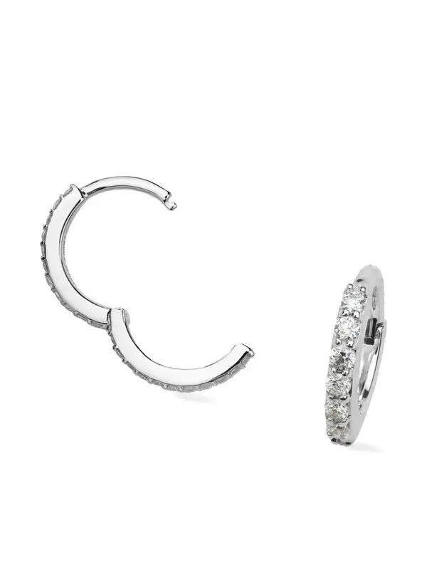 LARK & BERRY 14kt White Gold Diamond Hoop Earring - Silver