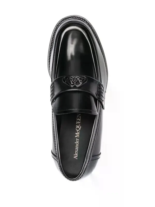 Alexander McQueen Logo Plaque Leather Loafers