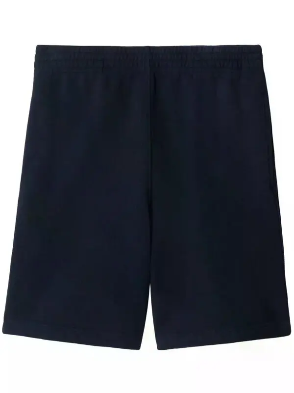 Burberry Equestrian Knight Appliqué Cotton Jersey Shorts - Blue