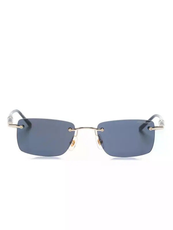 Montblanc Meisterstück Rectangle-frame Sunglasses - Blue