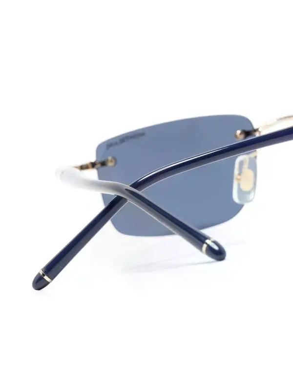 Montblanc Meisterstück Rectangle-frame Sunglasses - Blue