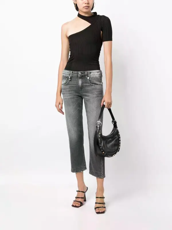 R13 Cropped Straight Leg Jeans