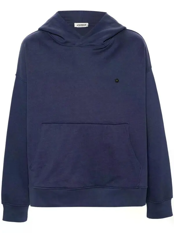 A PAPER KID Cotton Logo Plaque Hoodie