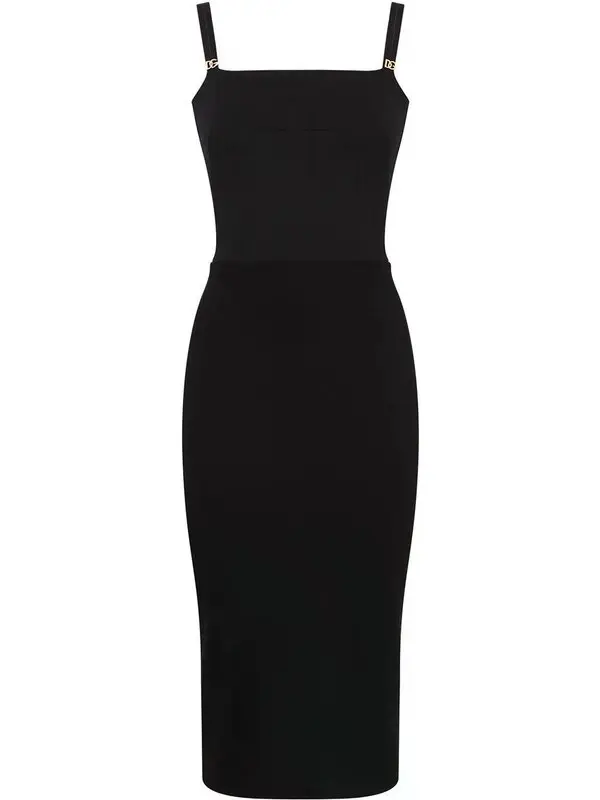 Dolce & Gabbana Sleeveless Midi Dress - Black