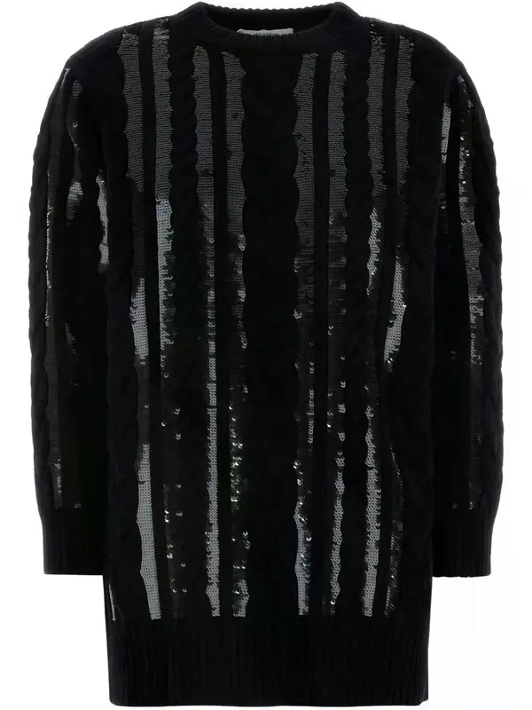 Max Mara Mambo Mini Dress With Vertical Stripes - Black