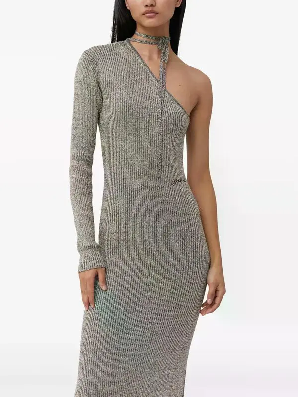 GANNI Sparkle One-sleeve Dress