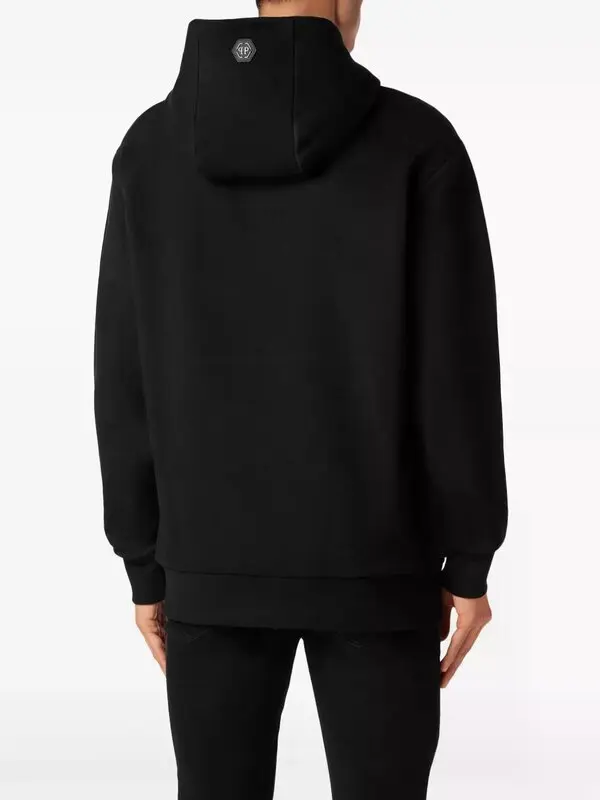 Philipp Plein Crystal Embellished Graphic Hoodie - Black