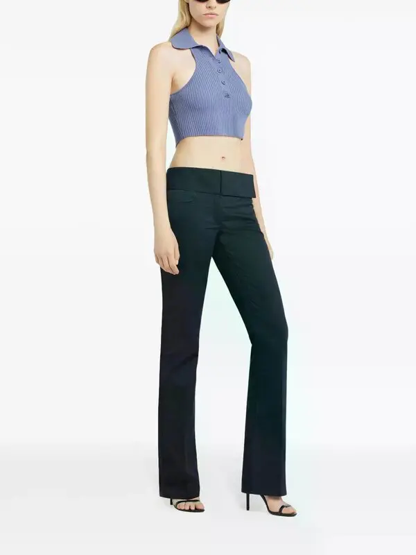COURREGES Sleeveless Racerback Polo Crop Top - Blue