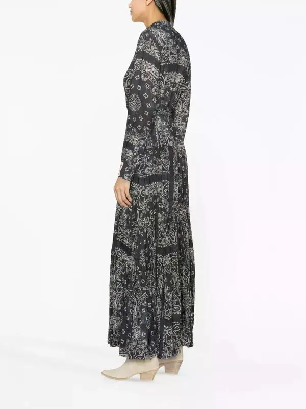 GOLDEN GOOSE Paisley-print Maxi Shirtdress - Grey
