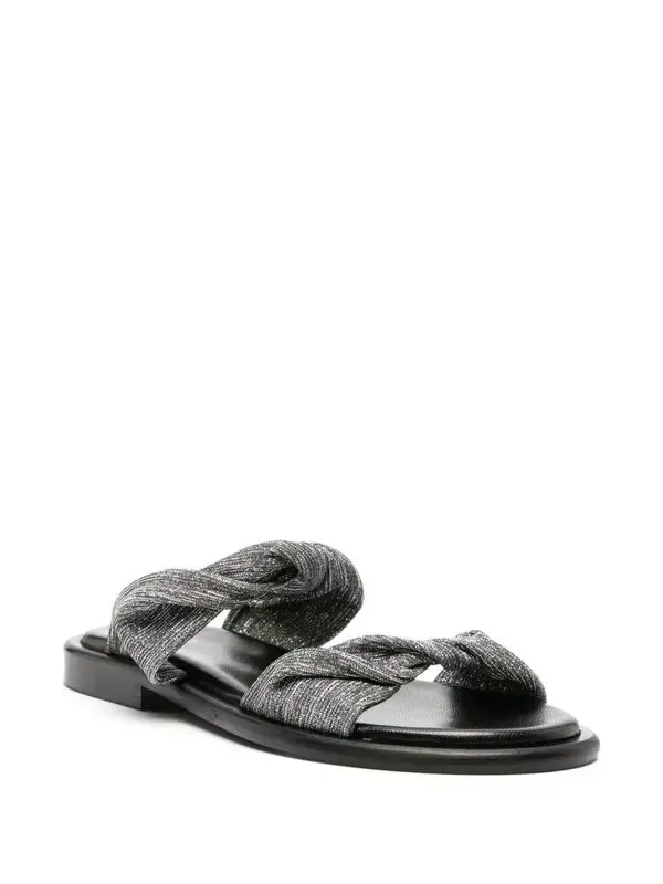 IRO PARIS Twist Glitter Flat Slides - Silver