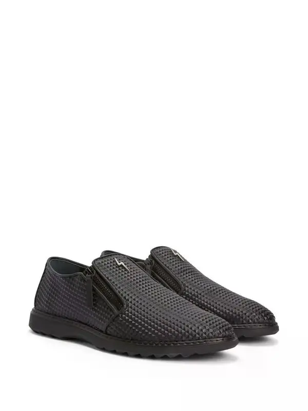 GIUSEPPE ZANOTTI Cooper Flat Leather Loafers With Silver-tone Logo Detail