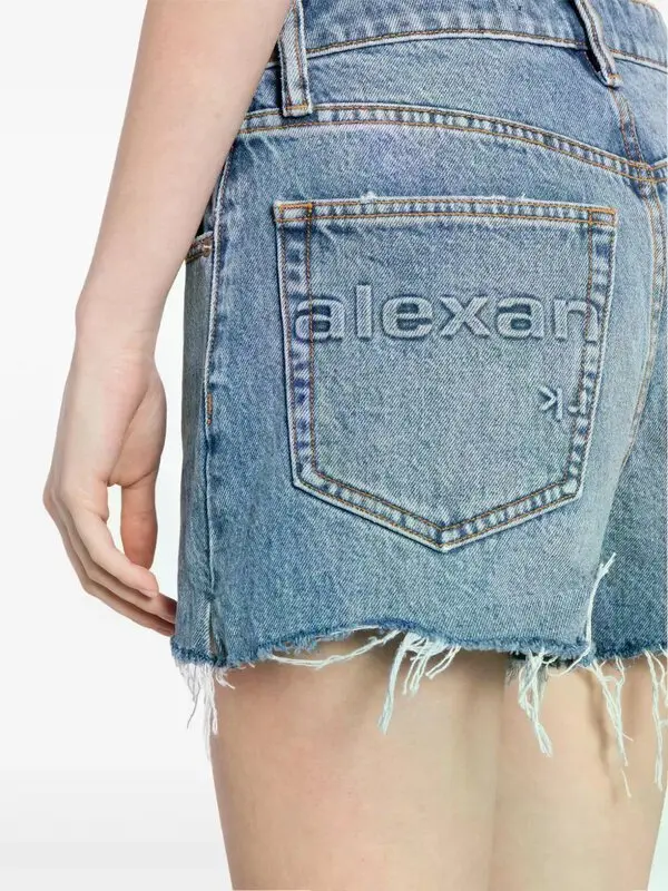 Alexander Wang Logo Embossed Denim Shorts
