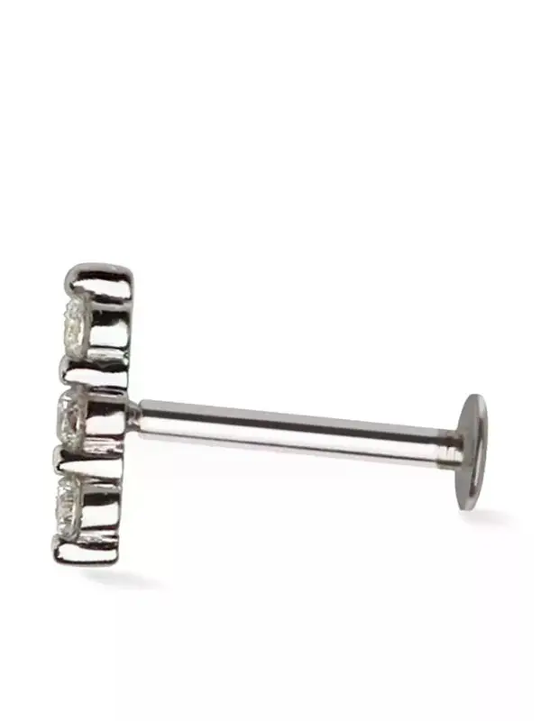 LARK & BERRY 14kt White Gold Modernist Diamond Single Earring - Silver