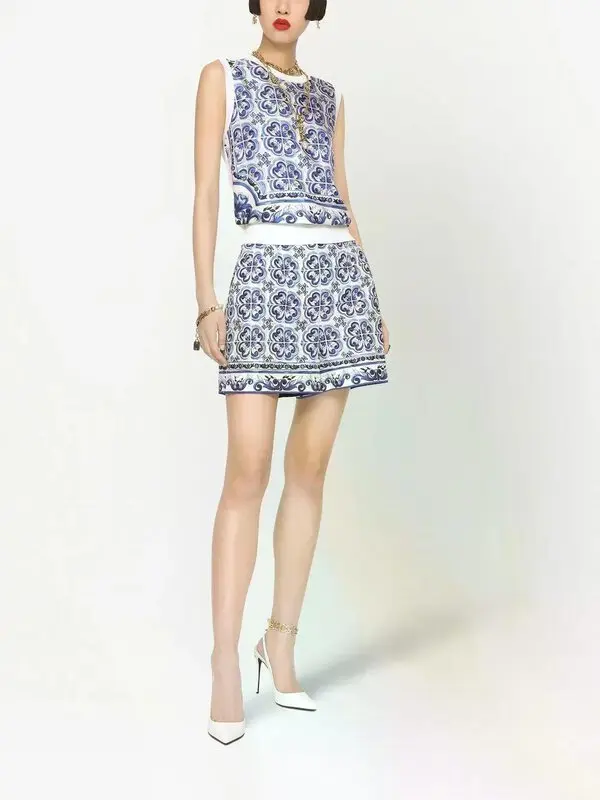 Dolce & Gabbana Majolica Print Silk Jumper