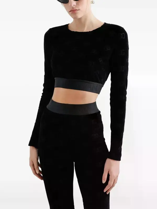 Dolce & Gabbana Dna Dg-jacquard Cropped Sweatshirt