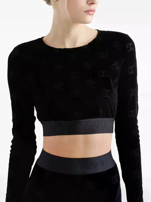 Dolce & Gabbana Dna Dg-jacquard Cropped Sweatshirt