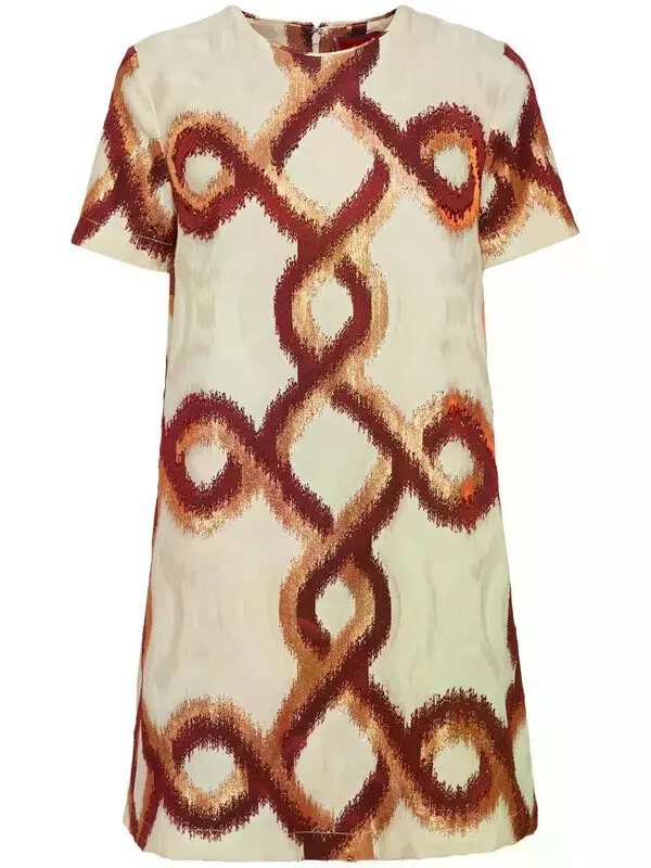 La DoubleJ Mini Swing Geometric-print Short-sleeve Dress