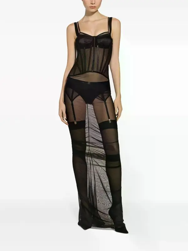 Dolce & Gabbana Sheer Cotton Bustier Dress