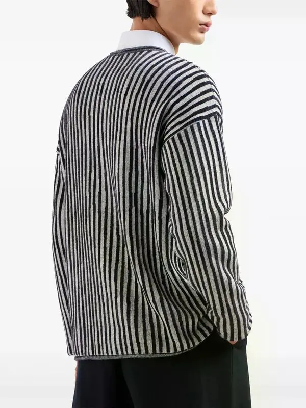 Giorgio Armani Striped Crew Neck Long Sleeve Jumper