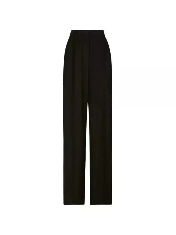 Dolce & Gabbana Virgin Wool Blend Palazzo Pants - Black