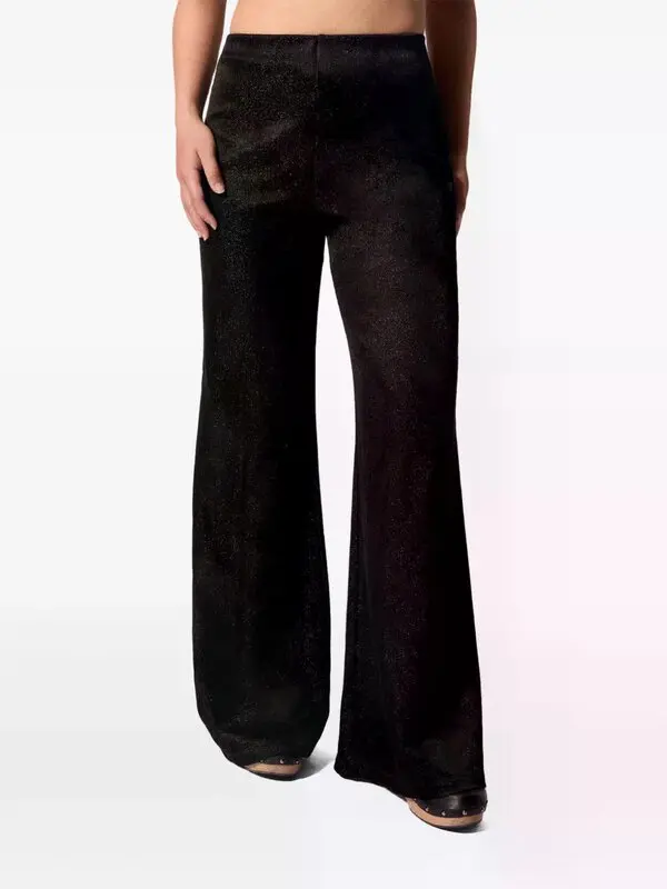 MARGHERITA MACCAPANI Internal Drawstring Fastening Waist Wide Leg Palazzo Pants - Black