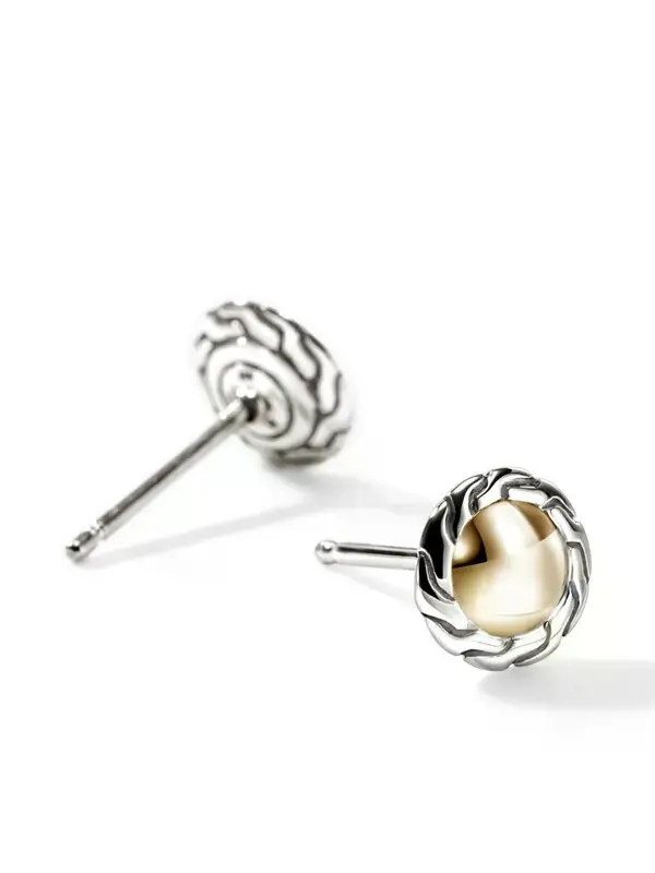 John Hardy 14kt Yellow Gold And Sterling Stud Earrings