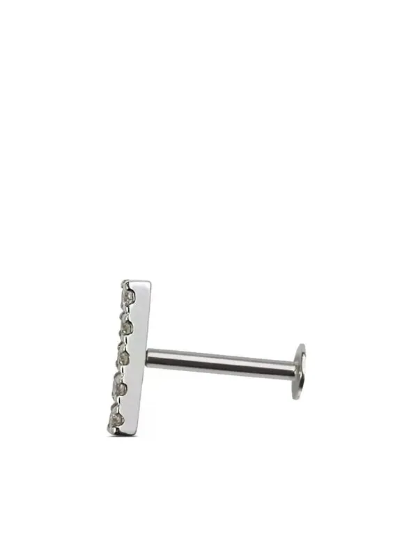 LARK & BERRY 14kt White Gold Modernist Diamond Single Stud Earring - Silver