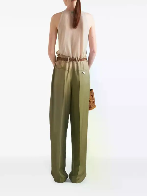 Prada Gradient Twill Palazzo Trousers