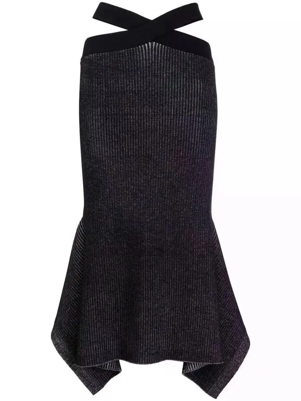 3.1 Phillip Lim Ribbed Knit Asymmetric Skirt - Black