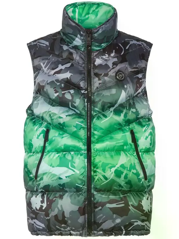 PLEIN SPORT Camouflage Padded Vest - Grey