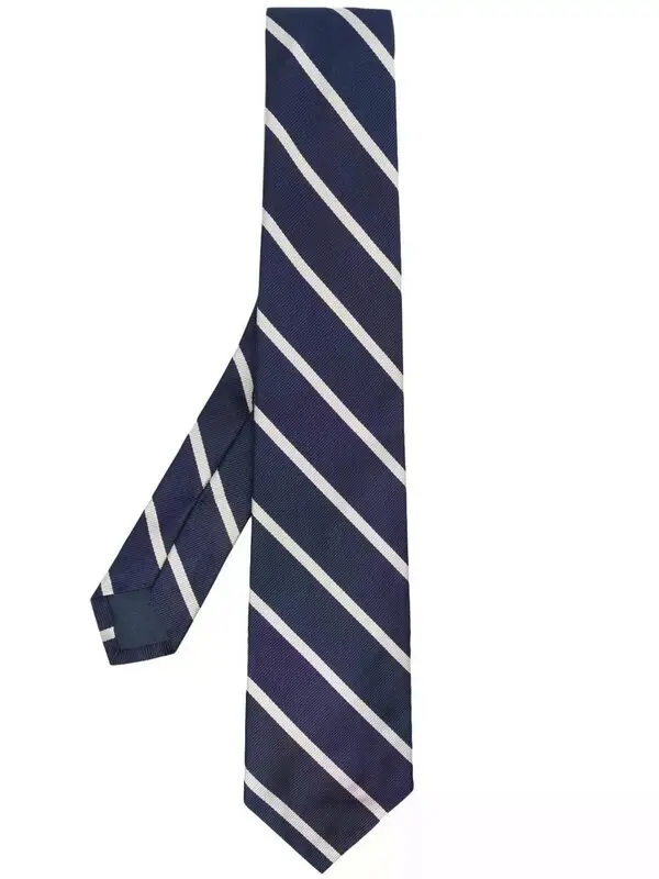 Polo Ralph Lauren Striped Repp Silk Tie - Blue
