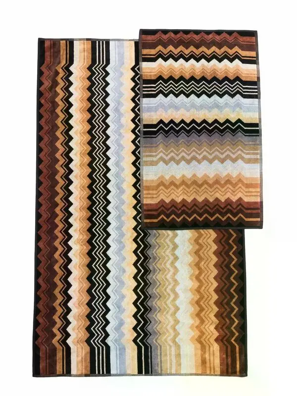 Missoni Giacomo 2 Piece Bath And Hand Towel Set - Brown