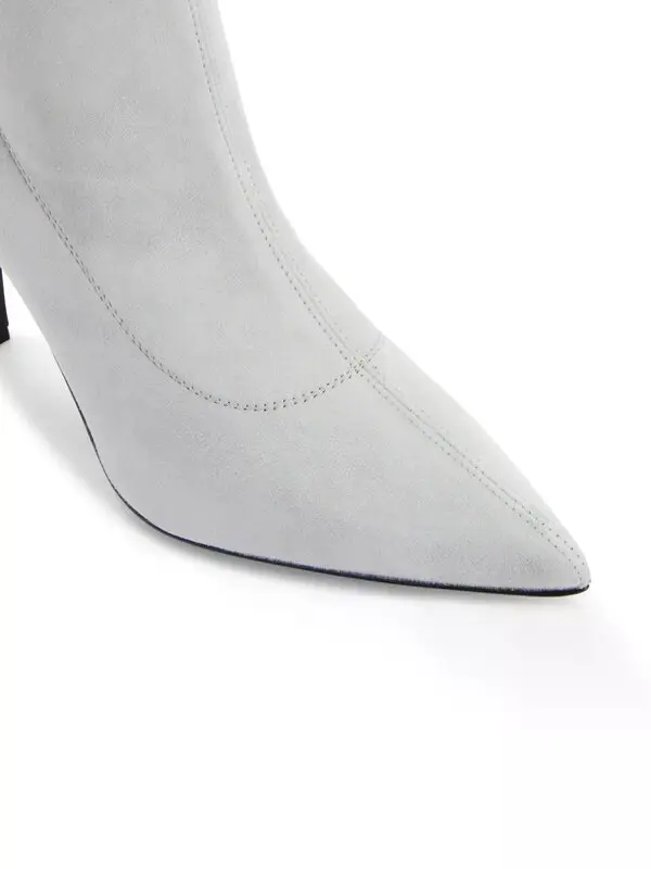 GIUSEPPE ZANOTTI Leather Suede Ankle Boots With Stud Detail - Grey