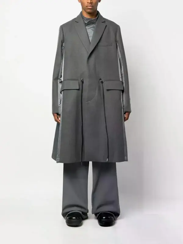 Sacai Drawstring Wool Trench Coat