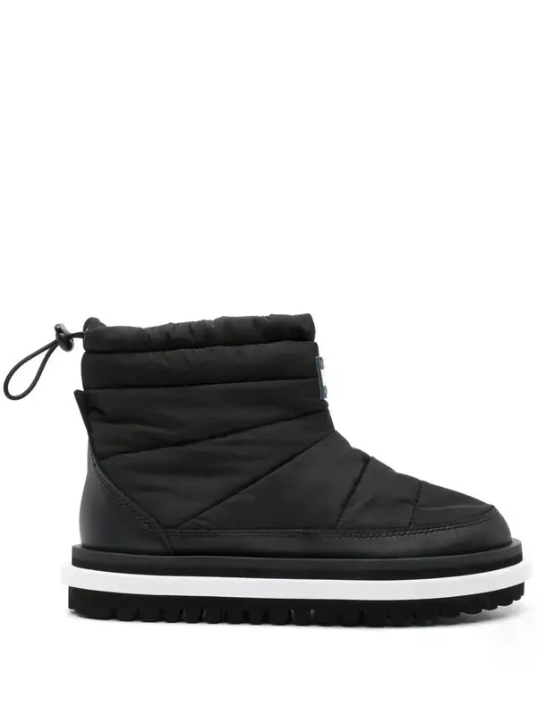Tommy Hilfiger Padded Ankle Boots With Drawstring Fastening - Black