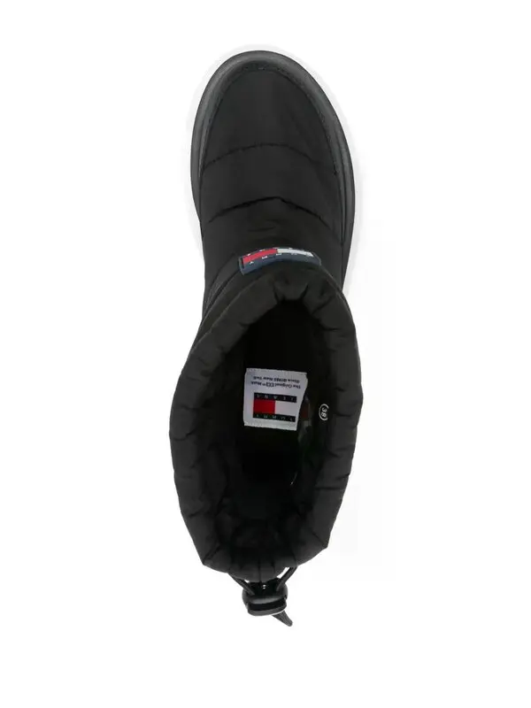 Tommy Hilfiger Padded Ankle Boots With Drawstring Fastening - Black