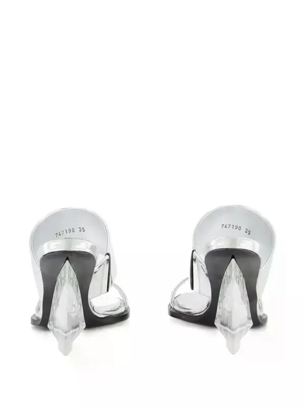 Alexander McQueen Tone Silk Wedge Platform Sandals - Silver