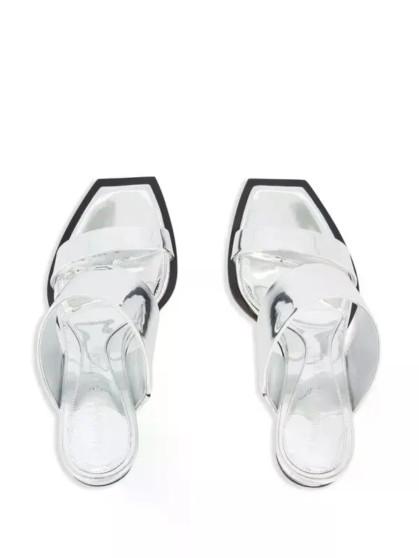 Alexander McQueen Tone Silk Wedge Platform Sandals - Silver