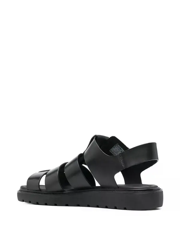Calvin Klein Leather Buckled Flat Sandals