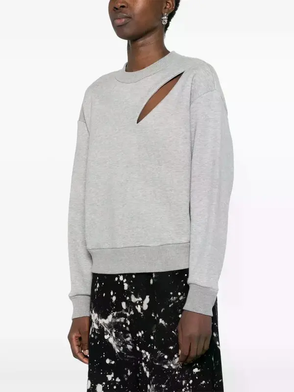 Alexander McQueen Cut-out Jersey Sweatshirt - Grey