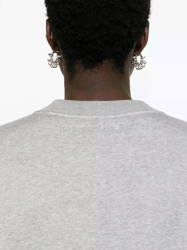 Alexander McQueen Cut-out Jersey Sweatshirt - Grey