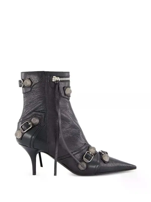 Balenciaga Cagole Buckle-detail Ankle Boots - Black