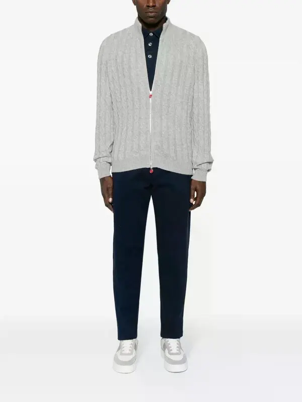 Kiton Long-sleeve Jersey Polo Shirt - Blue