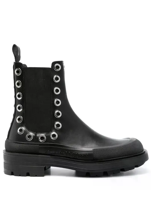 Alexander McQueen Eyelet Detail Chelsea Boots