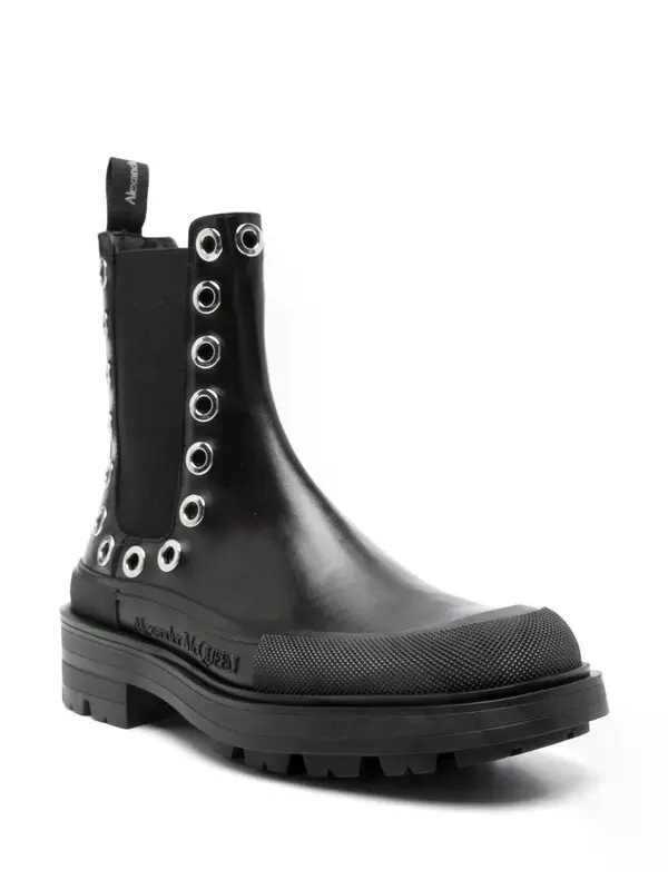 Alexander McQueen Eyelet Detail Chelsea Boots