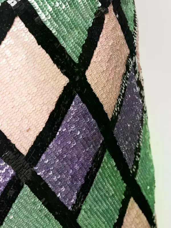 Blumarine Sequin Argyle Mini Skirt