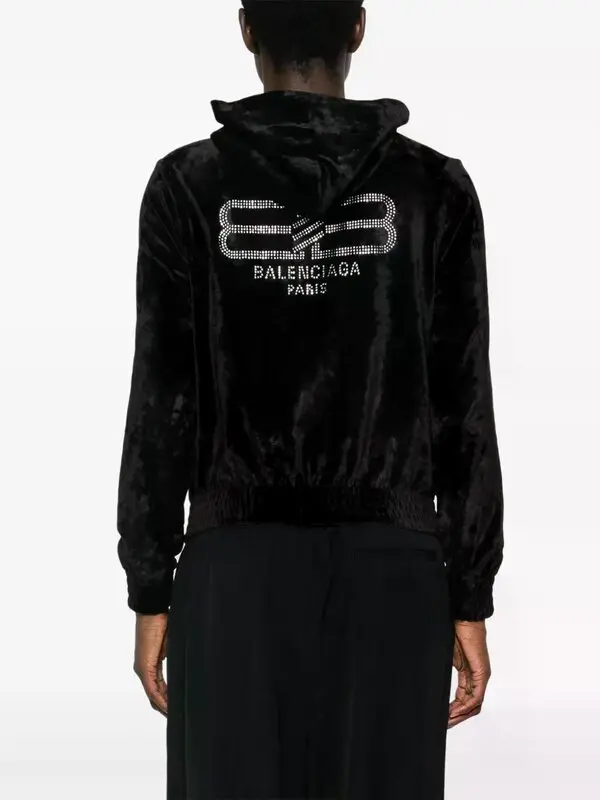 Balenciaga Bb Paris Velvet Hoodie