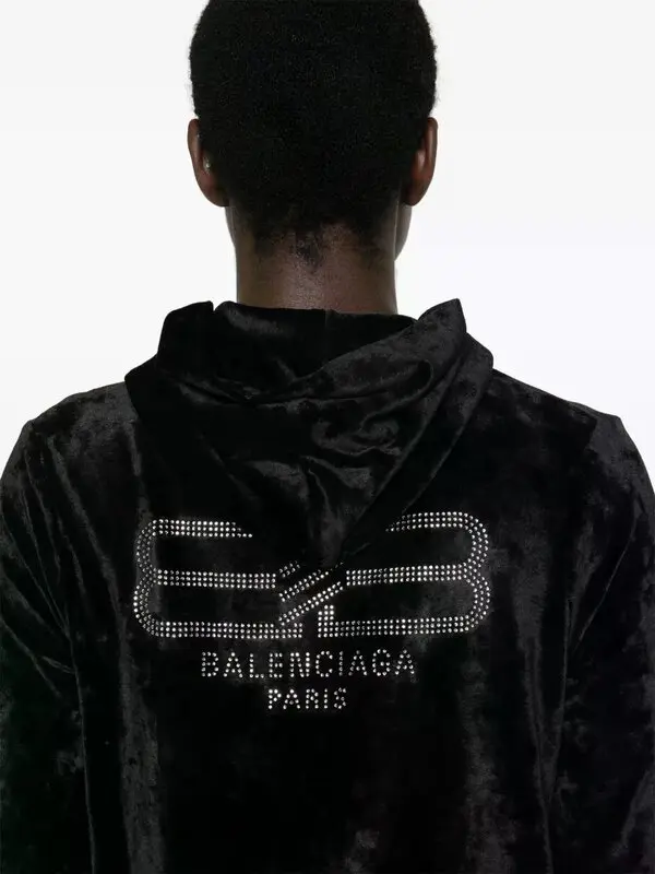 Balenciaga Bb Paris Velvet Hoodie